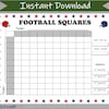 Football Squares Printable Grid, Sports Pool, NFL Grid, Big Game Party ...