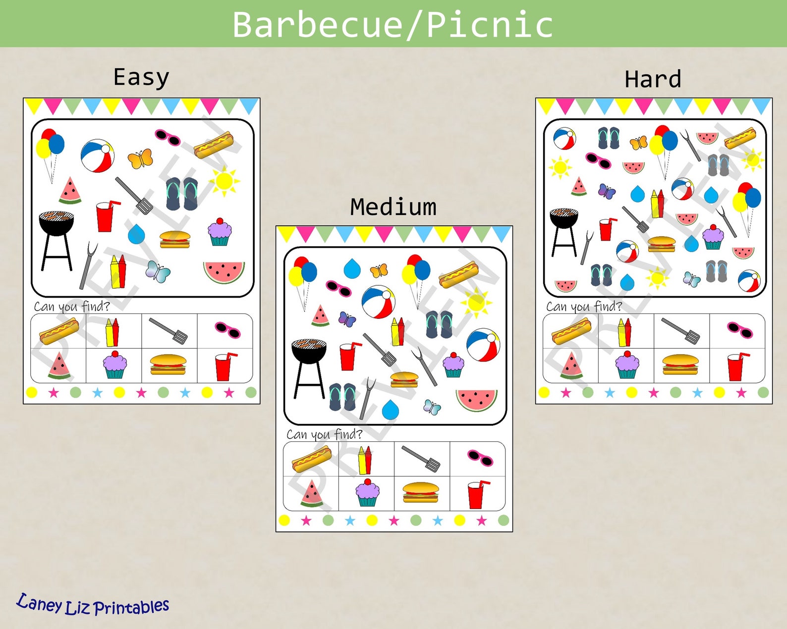 Summer Seek and Find Printable Eye Spy Search and Find | Etsy