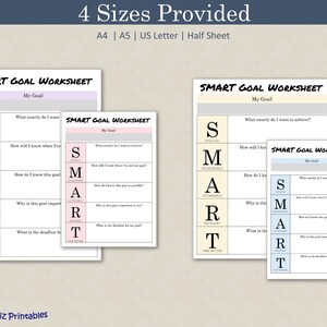 SMART Goal Worksheet Pastel Goal Setting Activity Printable Goal Map ...