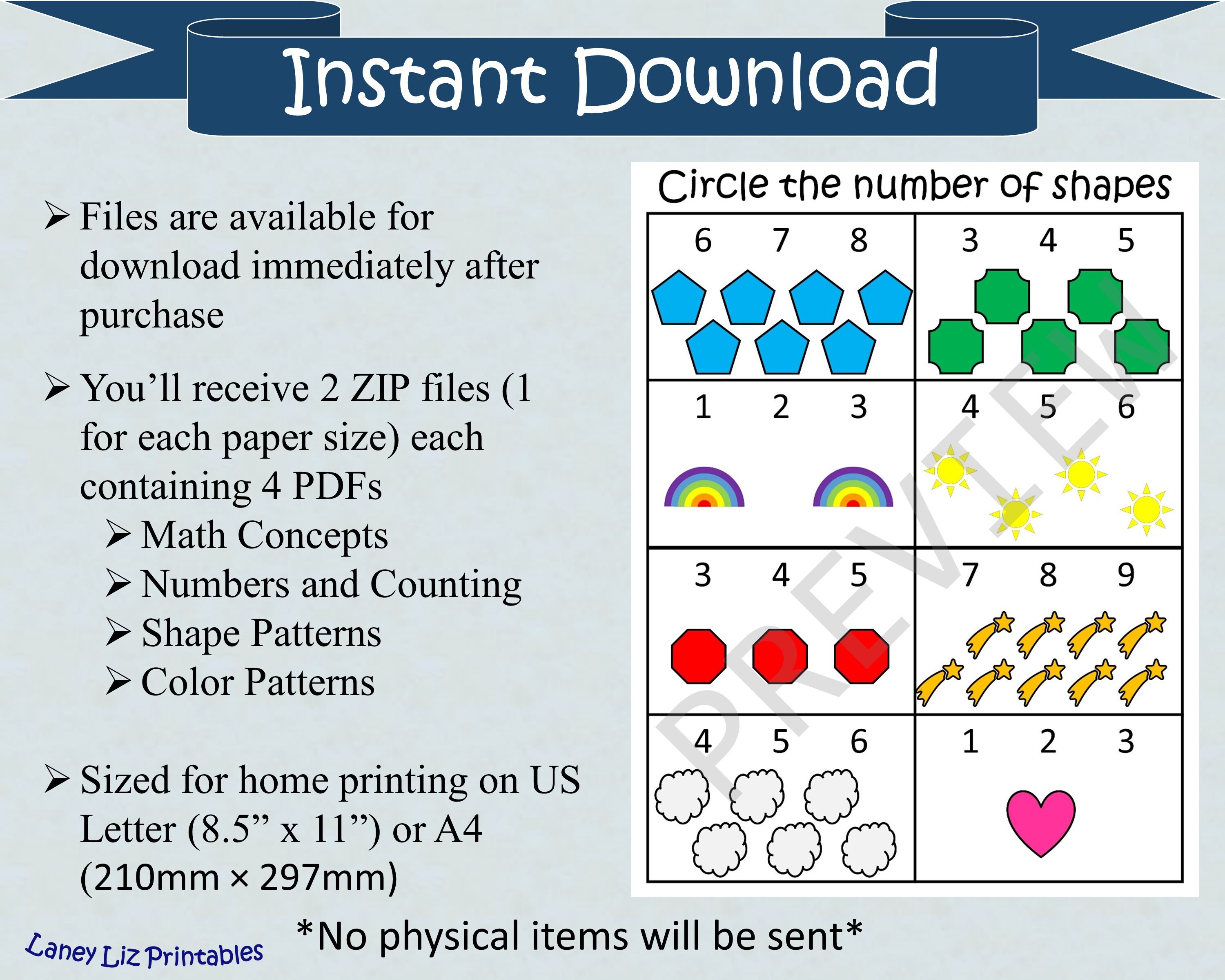 Pre-k Math Bundle | Busy Binder | Preschool Kindergarten | Preschool ...
