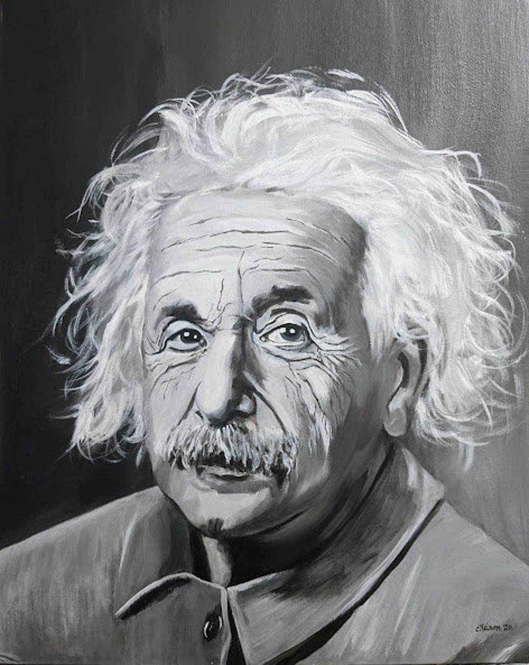 Giclee Einstein Portrait Painting Science Physics / Physicist Genius ...