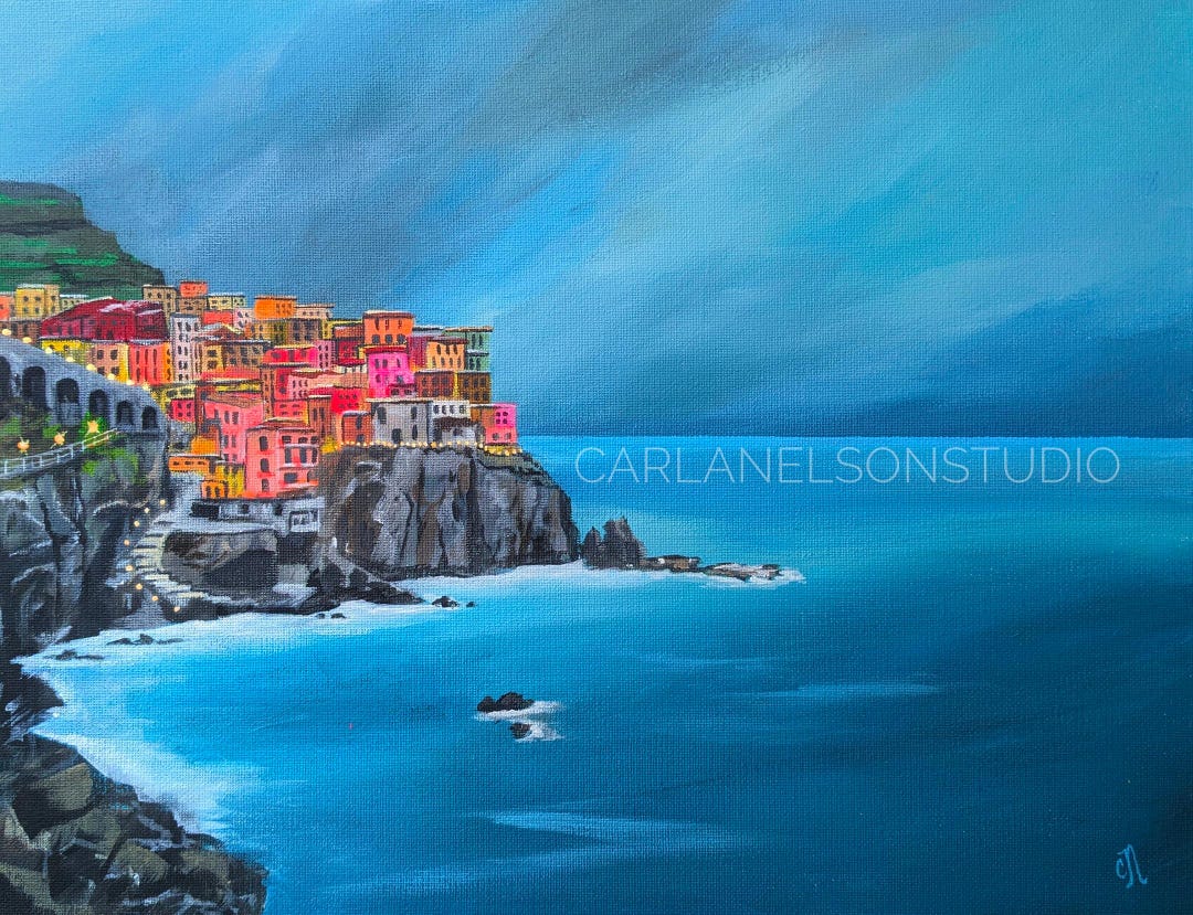 Original Painting on Canvas | Amalfi Coast, Italy | Italian Landscape ...