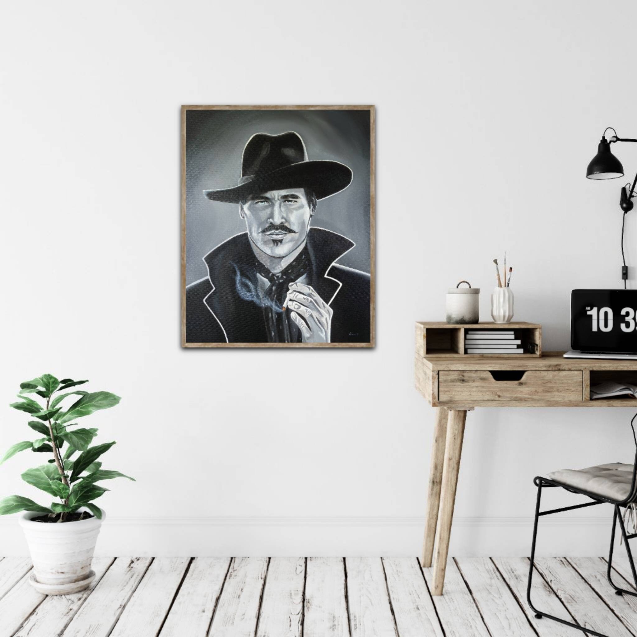 Portrait Painting of Val Kilmer as Doc Holliday in Tombstone Wall Art ...