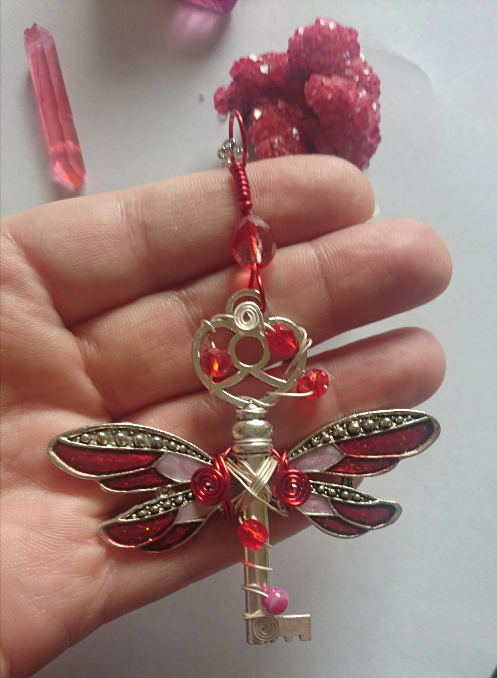 Gorgeous Wire Wrapped Red Dragonfly Winged Skeleton Key - Etsy