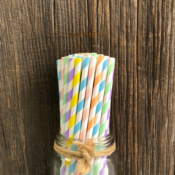 Pastel Paper Straw - Etsy