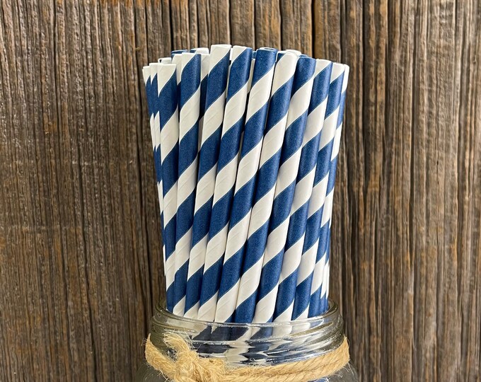 Light Blue and White Striped Straws 10ct, Pastel Blue Straws, Blue ...