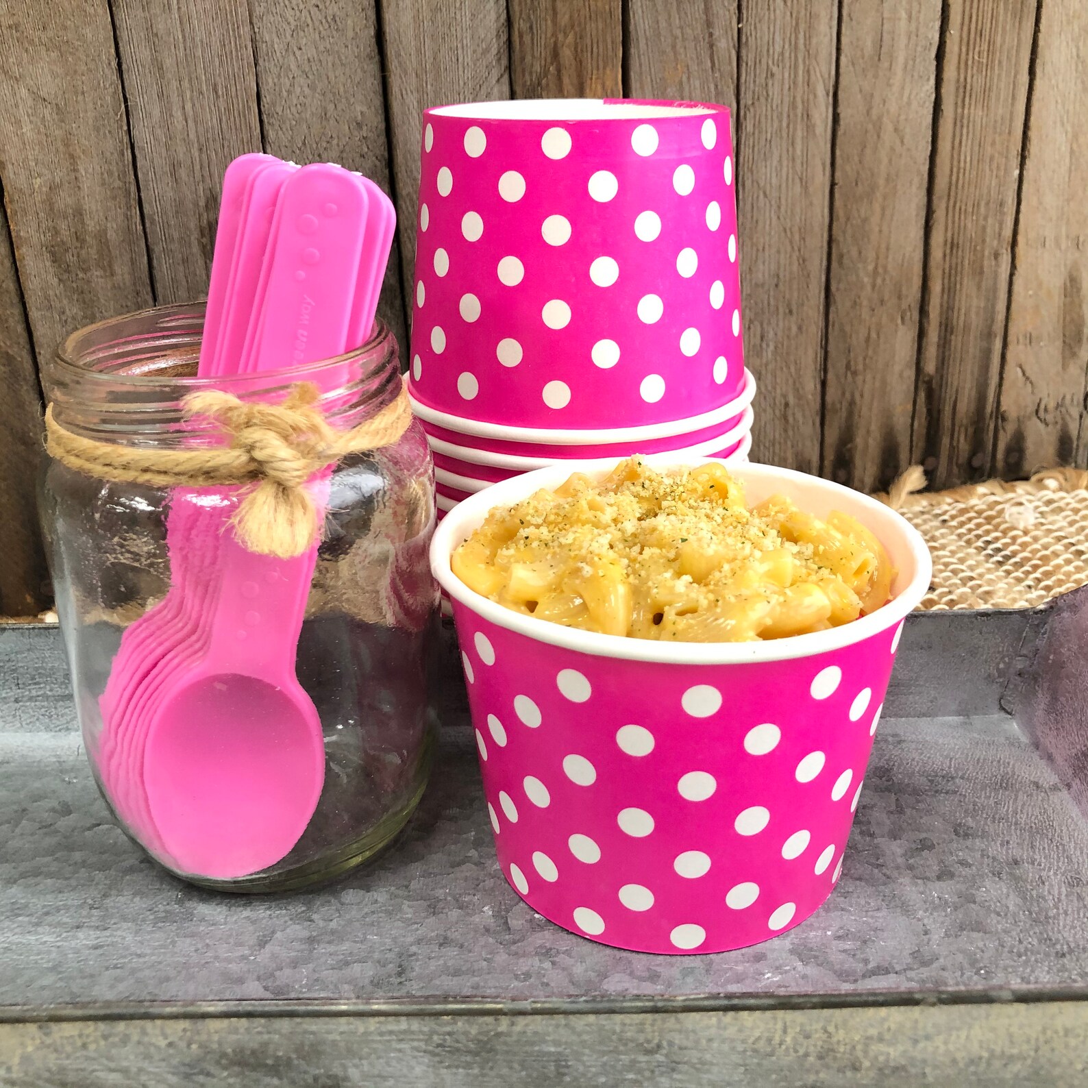 16 Pink and White Polka Dot Ice Cream Cups With 16 Pink | Etsy