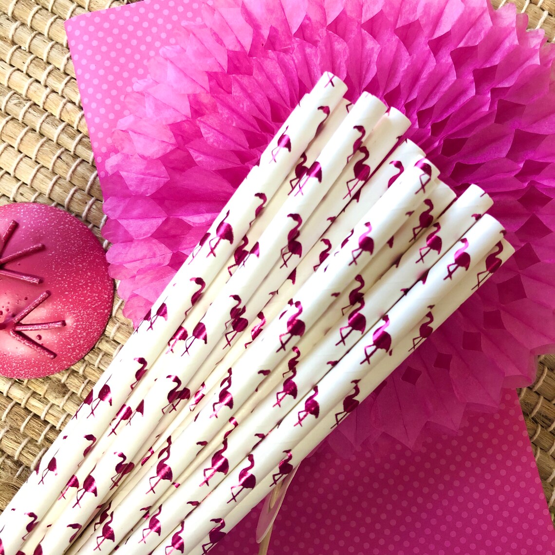 100 Flamingo Paper Straws Birthday Party Picnic Flamingo - Etsy