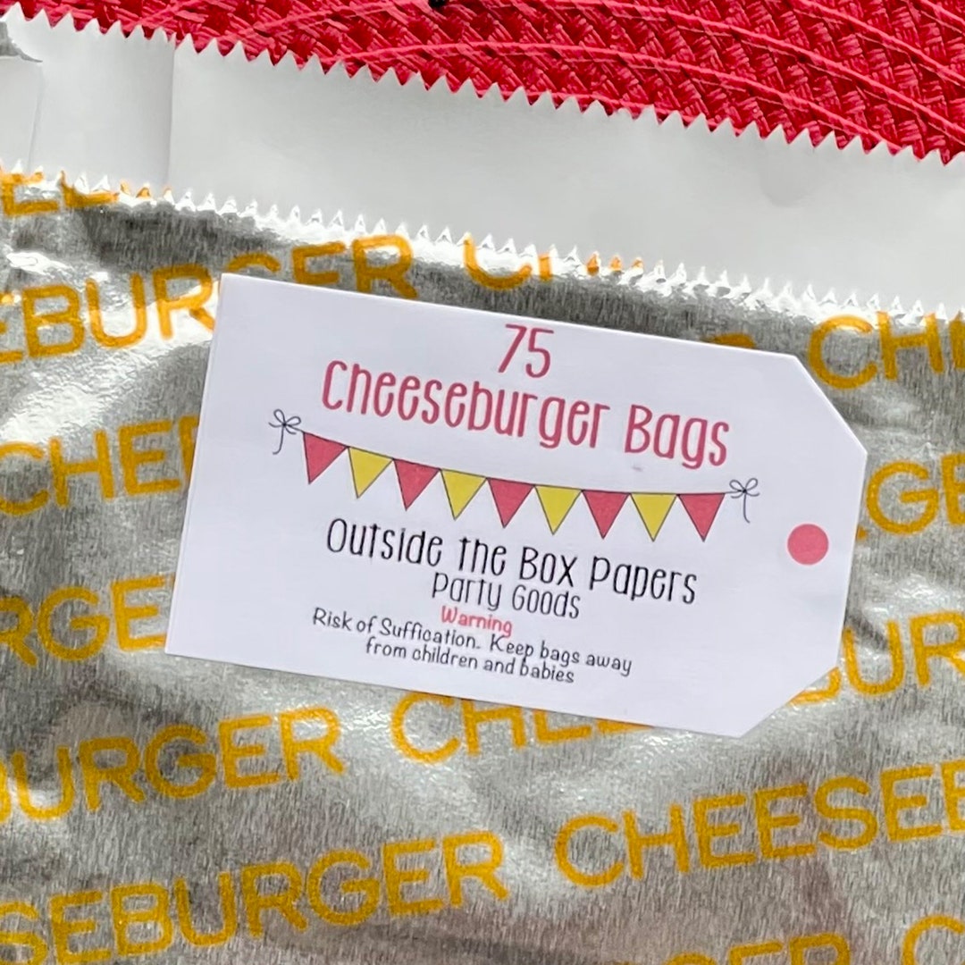 75 Printed Foil Cheeseburger Bags, Picnic/carnival Supply - Etsy