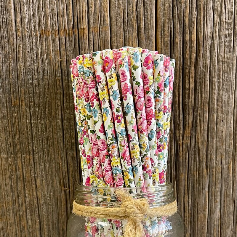 Floral Paper Straws - Etsy