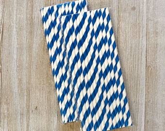 Light Blue and White Striped Straws 10ct, Pastel Blue Straws, Blue ...