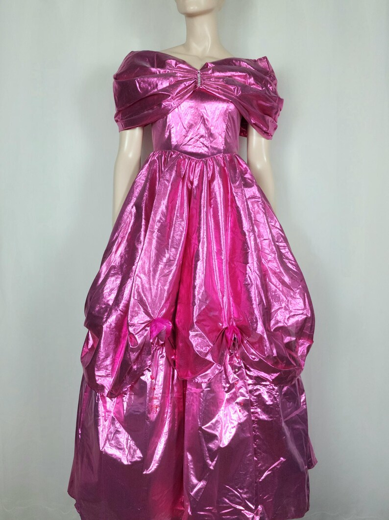 Vtg 80s Fairytale Princess Party Gown Metallic Pink XXS/XS - Etsy