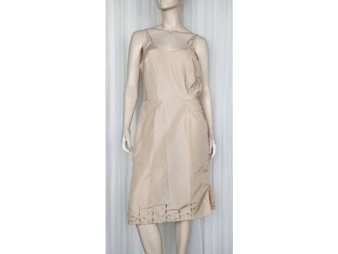 Vintage Nude Metal Side Zip Full Dress Slip M - Etsy