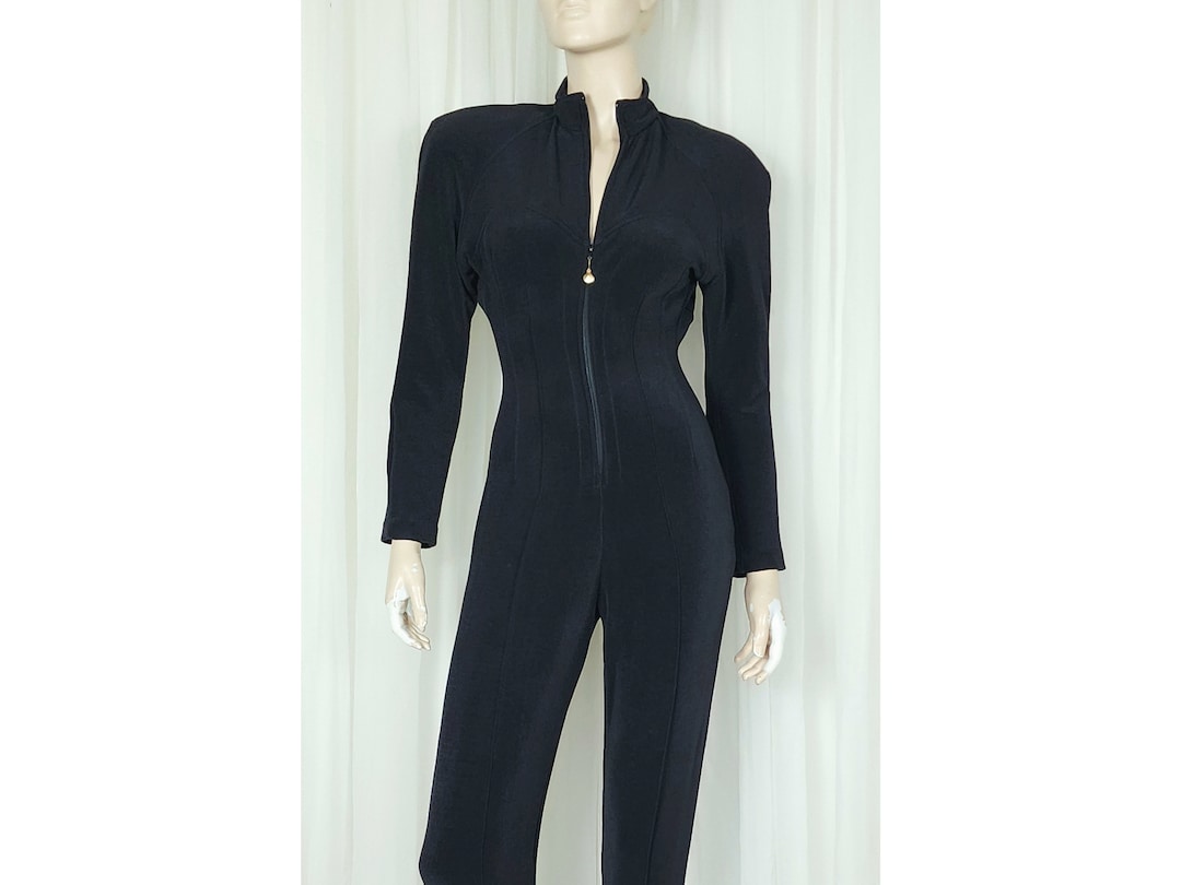 Vtg 80s Catsuit Stirrup Pant Black Bodycon Jumpsuit XXS-S/M - Etsy