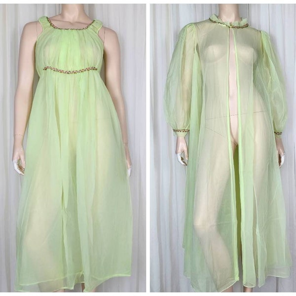 Sheer Nylon Peignoir - Etsy