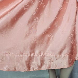Vtg 80s Peach Satin Floral Ruched Party Dress XS - Etsy