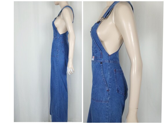 Vtg 70s Pulse Ziggy denim bib overalls front zip wide… - Gem