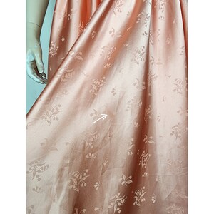 Vtg 80s Peach Satin Floral Ruched Party Dress XS - Etsy