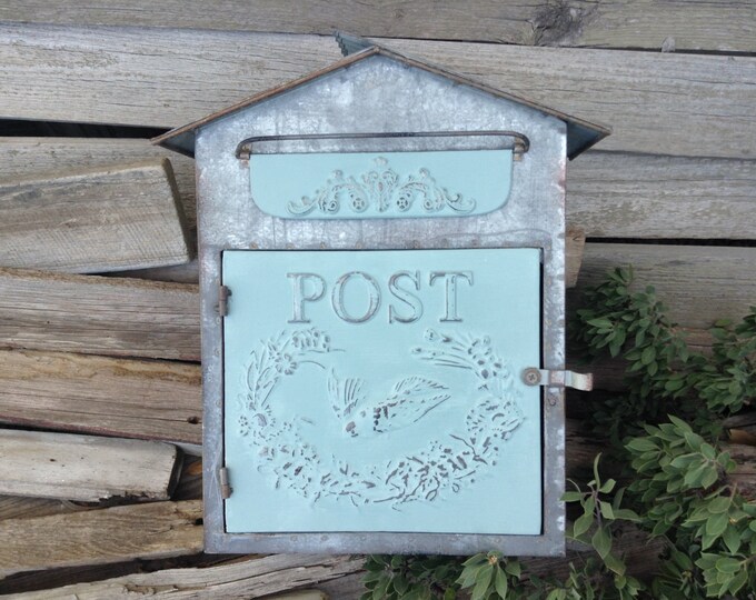 Galvanized Metal Post Mail Box - Etsy