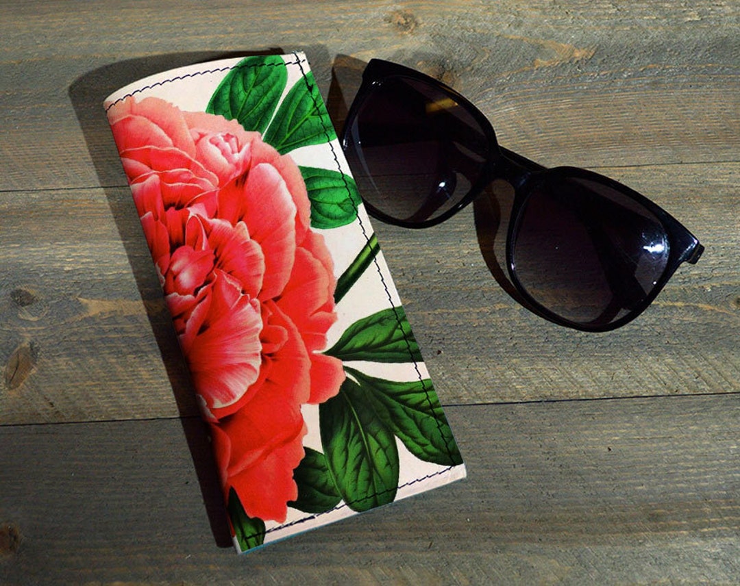 Floral Leather Eyeglass Case: Designer Sunglasses Pouch - Etsy