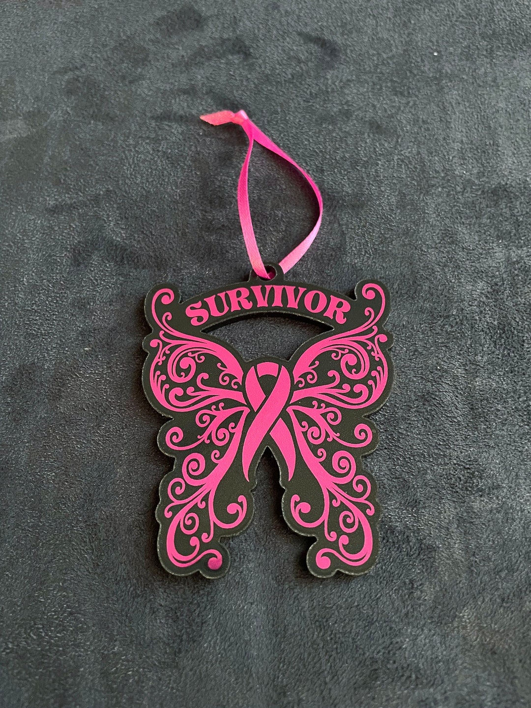 CANCER SURVIVOR BUTTERFLY © Acrylic Christmas Ornament | Breast ...