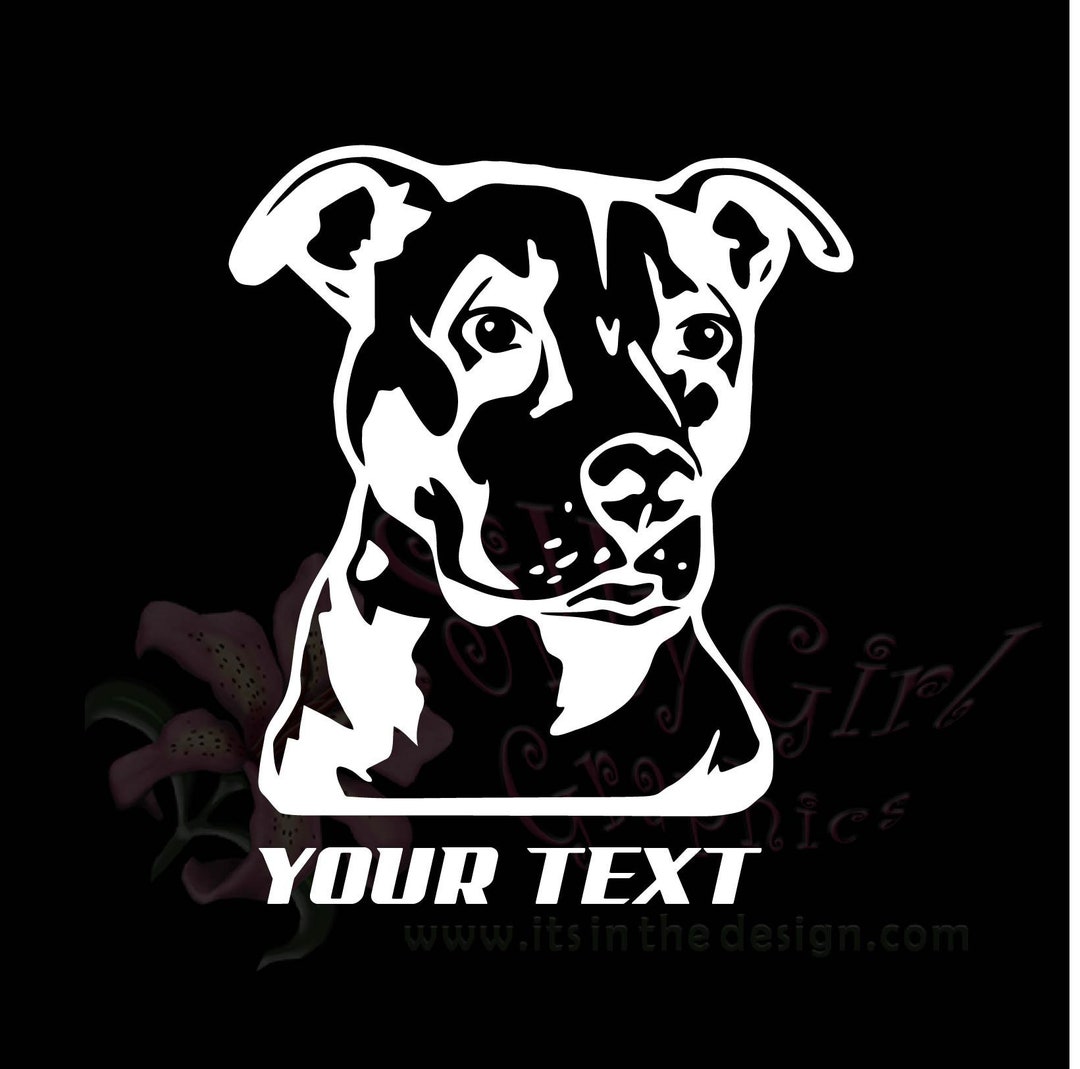 Decal PERSONALIZED PIT BULL Dog, Custom Dog Name, Pet Loss, Dog Car ...