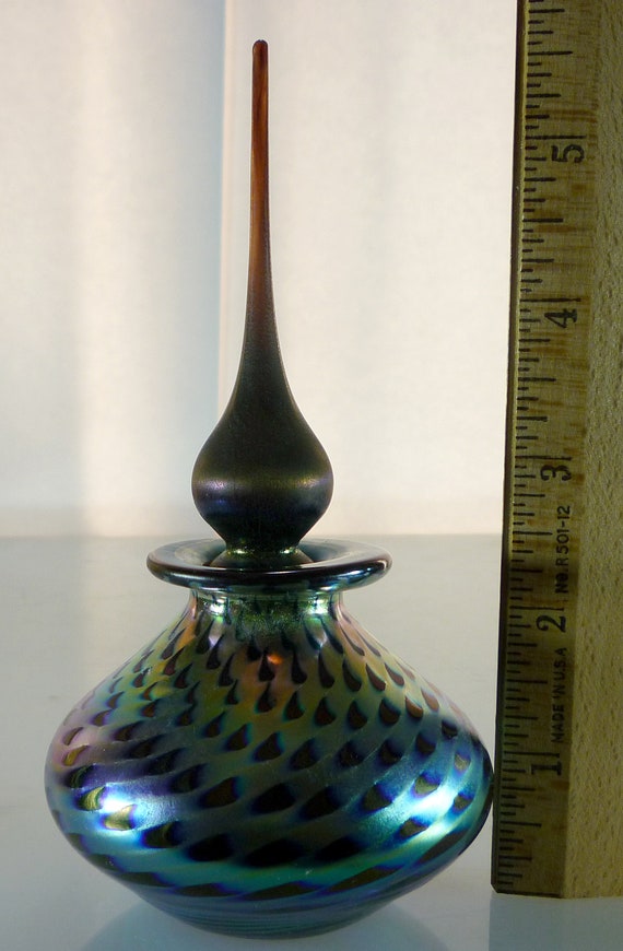 1992 Signed Stuart Abelman Artisan Glass Perfume Bottle Spire | Etsy
