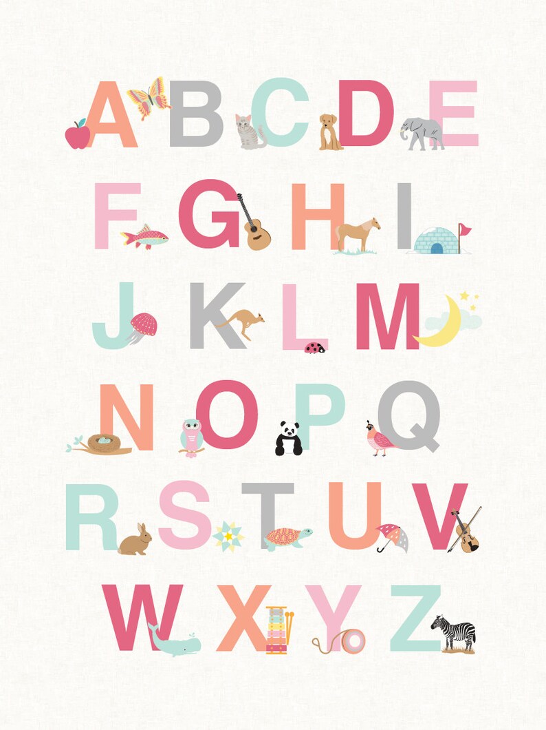 Printable Download: Alphabet & Numbers Print / ABC and Numbers | Etsy