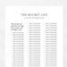 Bucket List Template, Printable Bucket List Edit on Canva, Instant ...