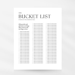 Bucket List Template, Printable Bucket List Edit on Canva, Instant ...
