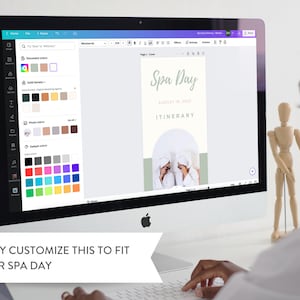 Spa Day Itinerary Template, Editable on Canva, Printable Editable ...