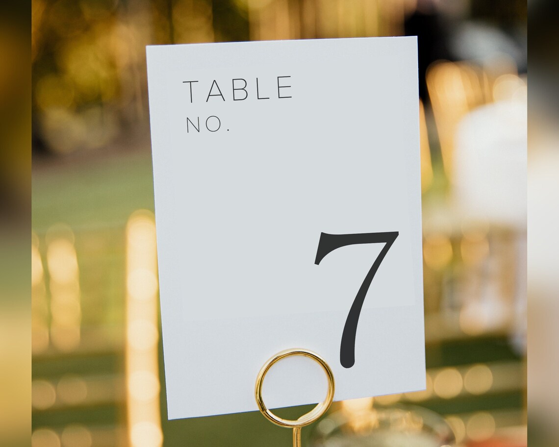 Modern Table Numbers Printable Table Numbers Digital - Etsy