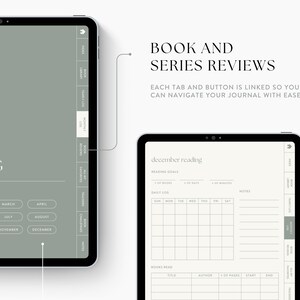 Digital Reading Journal Template for iPad & Tablet, Minimal Modern ...