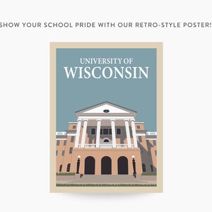 University of Wisconsin Madison Retro Vintage Poster, Badger ...
