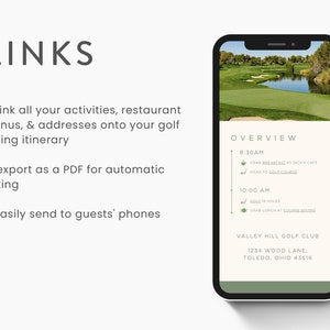 Golf Outing Itinerary Template, Editable on Canva, Printable Editable ...