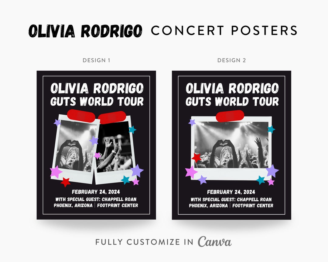 Olivia Rodrigo GUTS Tour Concert Memory Poster | Wall Art Digital ...