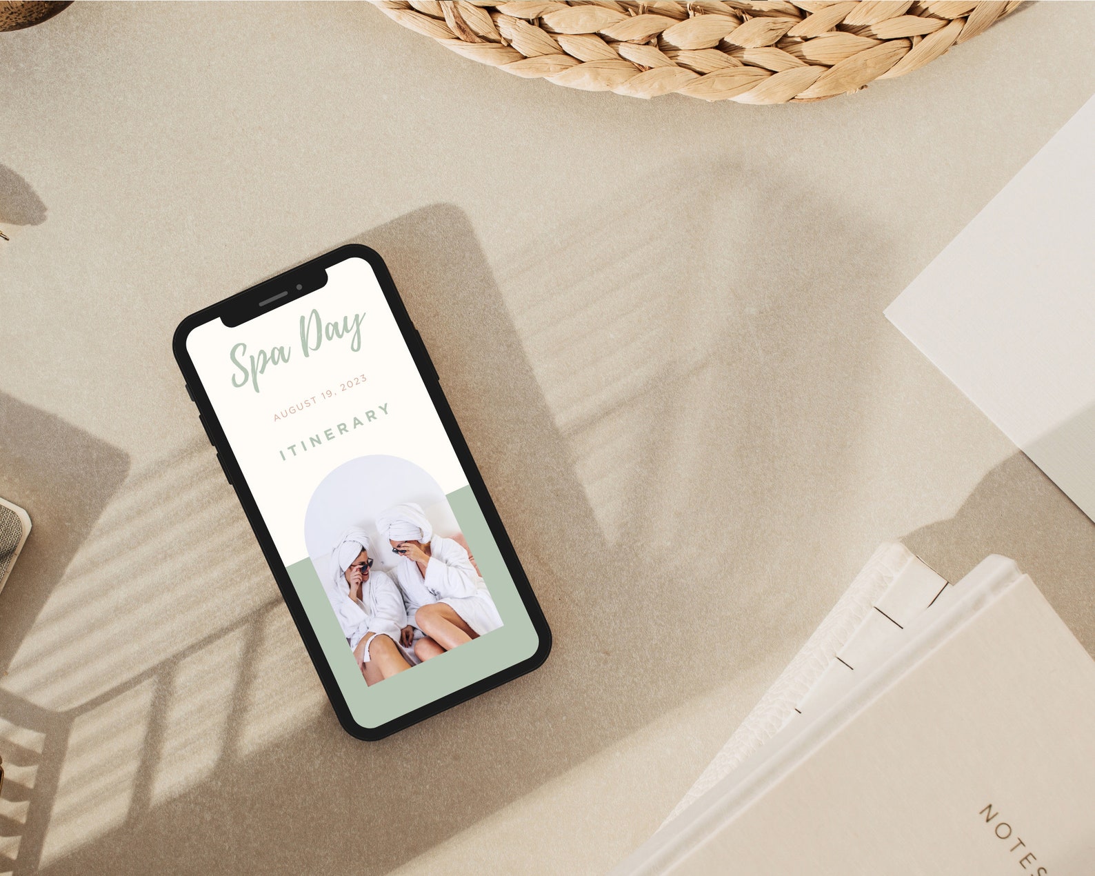 Spa Day Itinerary Template, Editable on Canva, Printable Editable ...
