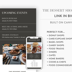 Canva Link in Bio Template for Bakeries, Donut Shops, Cake and Cupcake ...