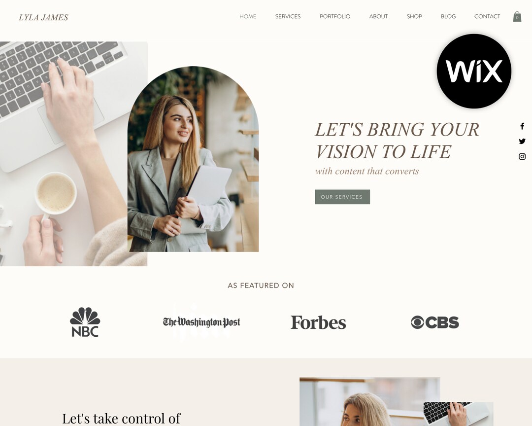 WIX Website Template for Social Media Marketing, Graphic Design ...