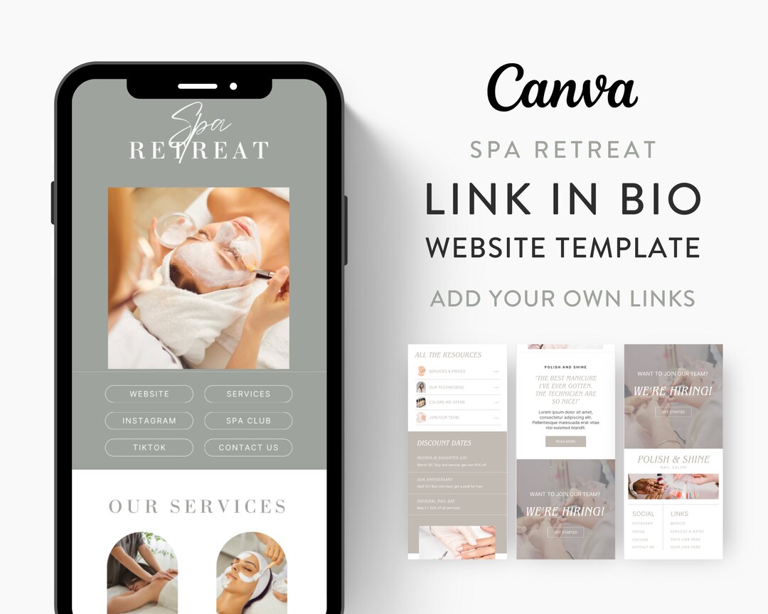 Canva Link in Bio Template for Spas, Salons, Wellness & Aromatherapy ...