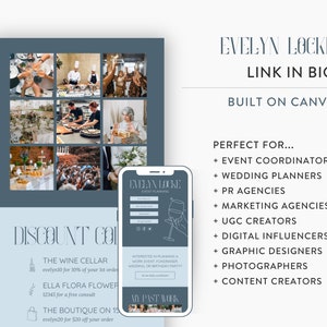 Canva Link in Bio Template for Event Planners, Public Relations, Event ...