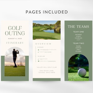 Golf Outing Itinerary Template, Editable on Canva, Printable Editable ...