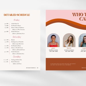 Bachelorette Itinerary Template 10 Pages for Guests, Canva, Printable ...