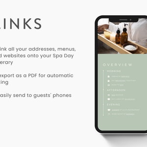 Spa Day Itinerary Template, Editable on Canva, Printable Editable ...