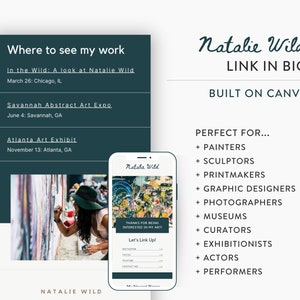 Canva Link in Bio Template for Artists, Painters, Sculptors, Creators ...