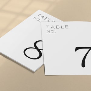 Modern Table Numbers, Printable Table Numbers, Digital Download ...