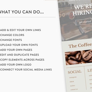Canva Link in Bio Template for Coffee Shops, Cafes, Restaurants ...