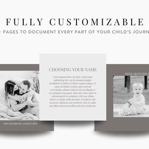 Digital Baby Book Template, Printable Baby Book, First Year Baby Book ...