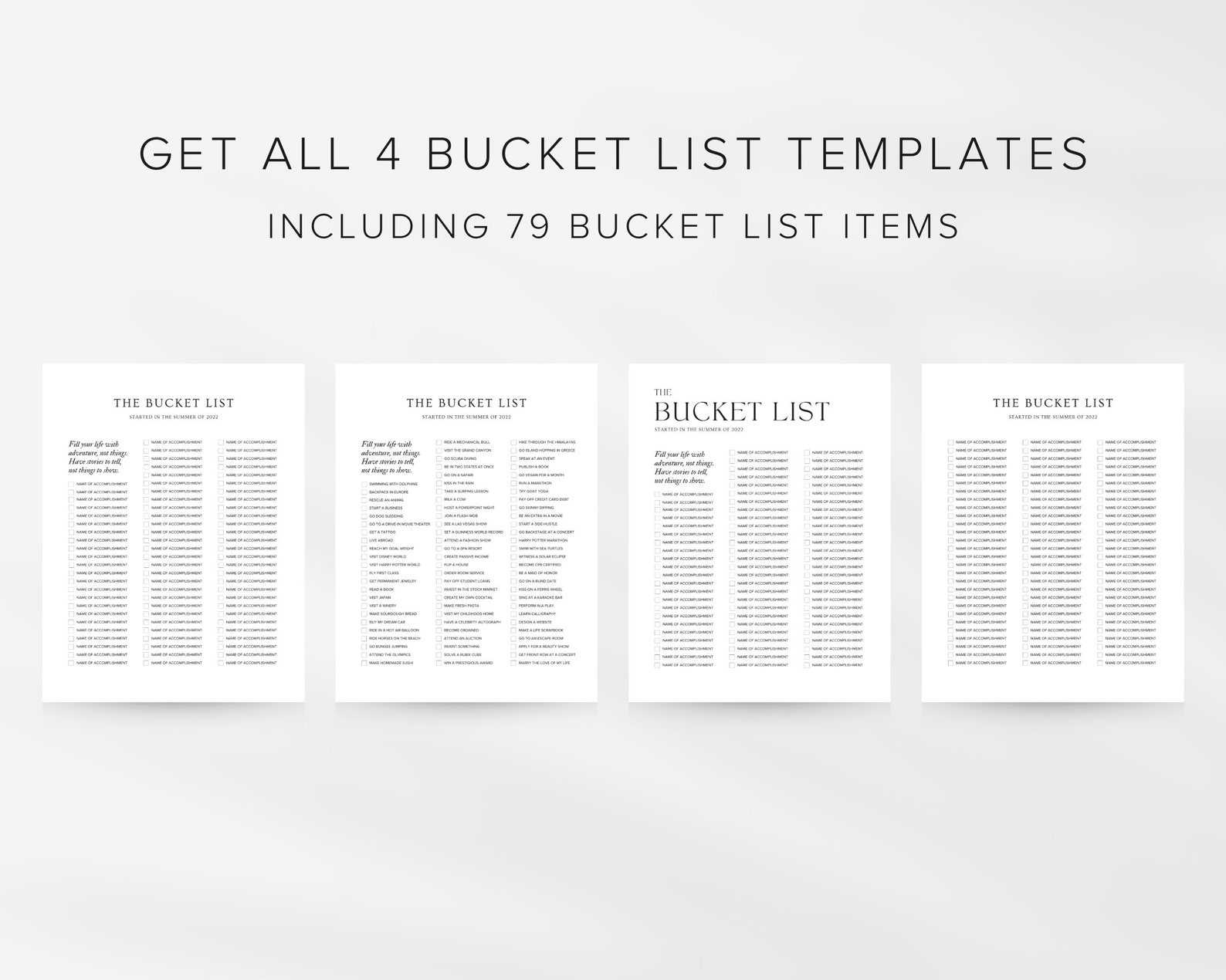 Bucket List Template Printable Bucket List Edit on Canva - Etsy