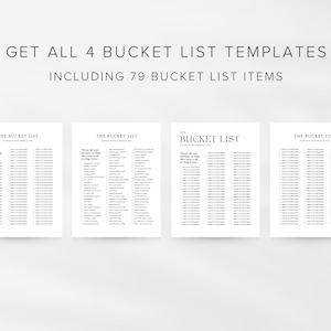 Bucket List Template, Printable Bucket List Edit on Canva, Instant ...